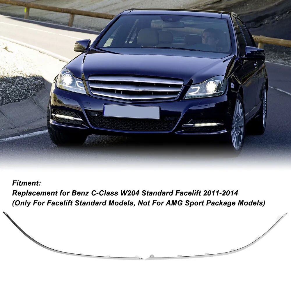 Молдинг для автомобиля для Benz C‑Class W204 Standard Facelift 2011–2014 годов, хром, пластик — фото 1