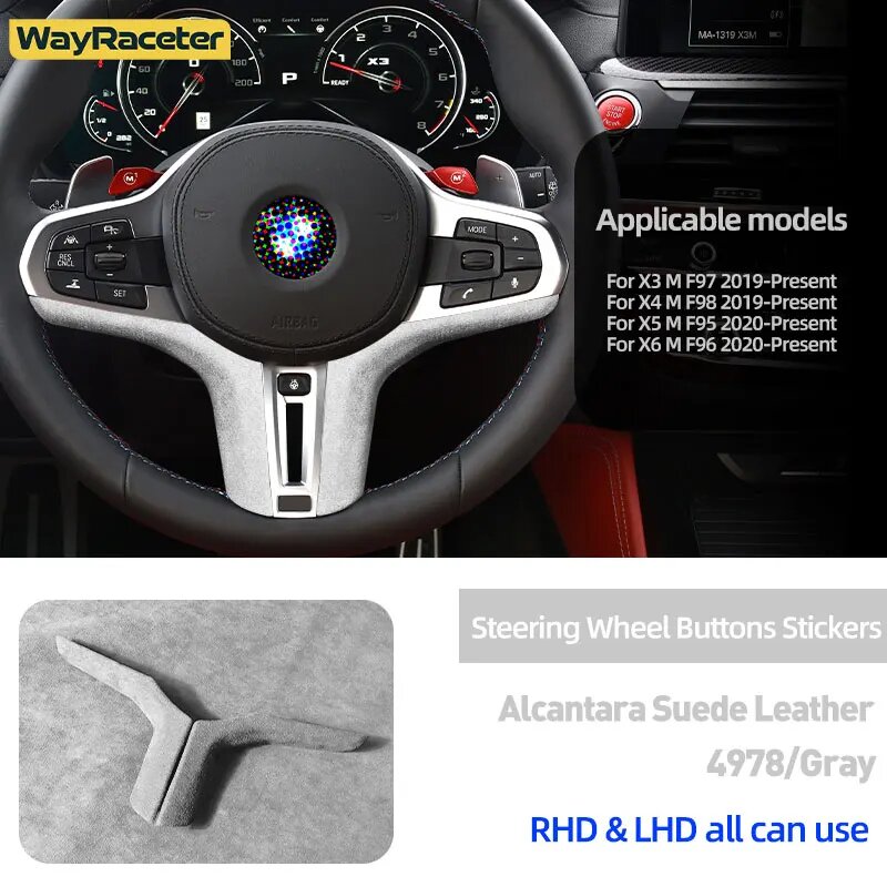 Алькантара обмотка ABS LHD и RHD чехол рулевого колеса автомобиля для BMW X3 G01 F97 X4 G02 F98 Grey