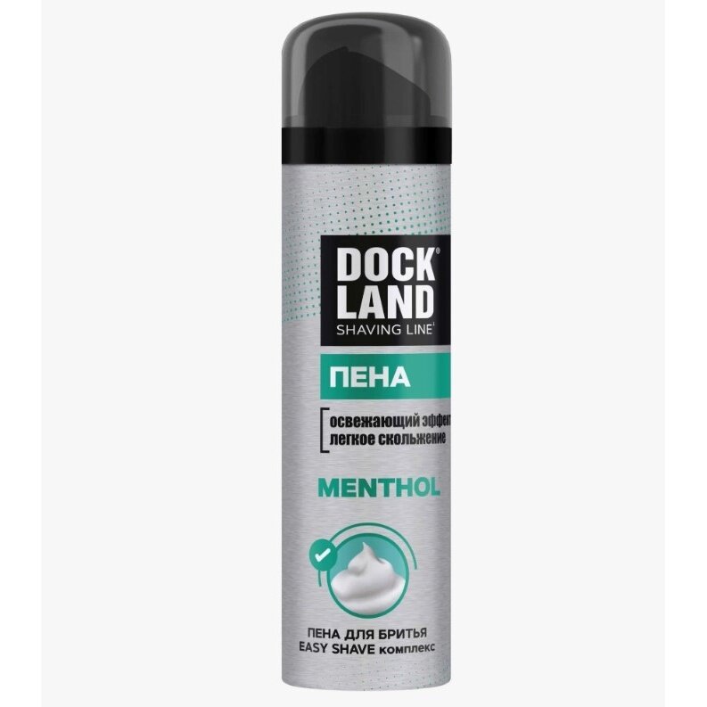 Пена для бритья Dockland "Menthol", Охлаждение и легкое скольжение, 200 мл