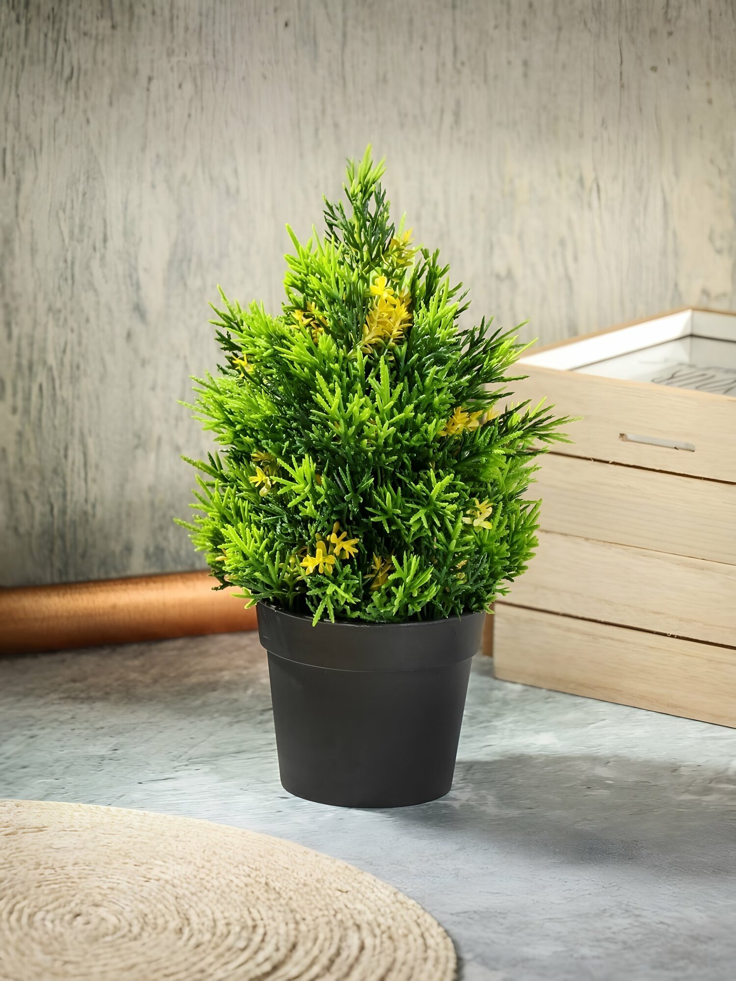 Цветок искусственный декоративный Туя, в кашпо, 7х26 см, Y6-10384