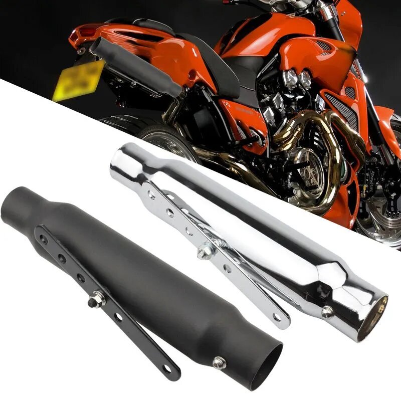 Выхлопная труба для мотоцикла, глушитель, черная матовая нержавеющая сталь, 50.8 мм