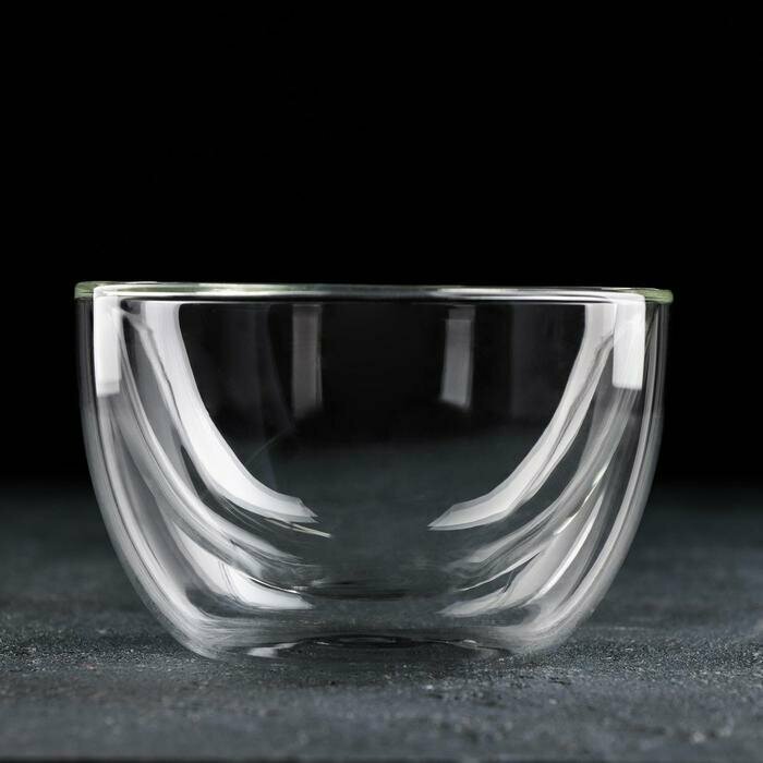 Пиала с двойными стенками Magistro "Дуо" 400 мл, боросиликатное стекло, прозрачная