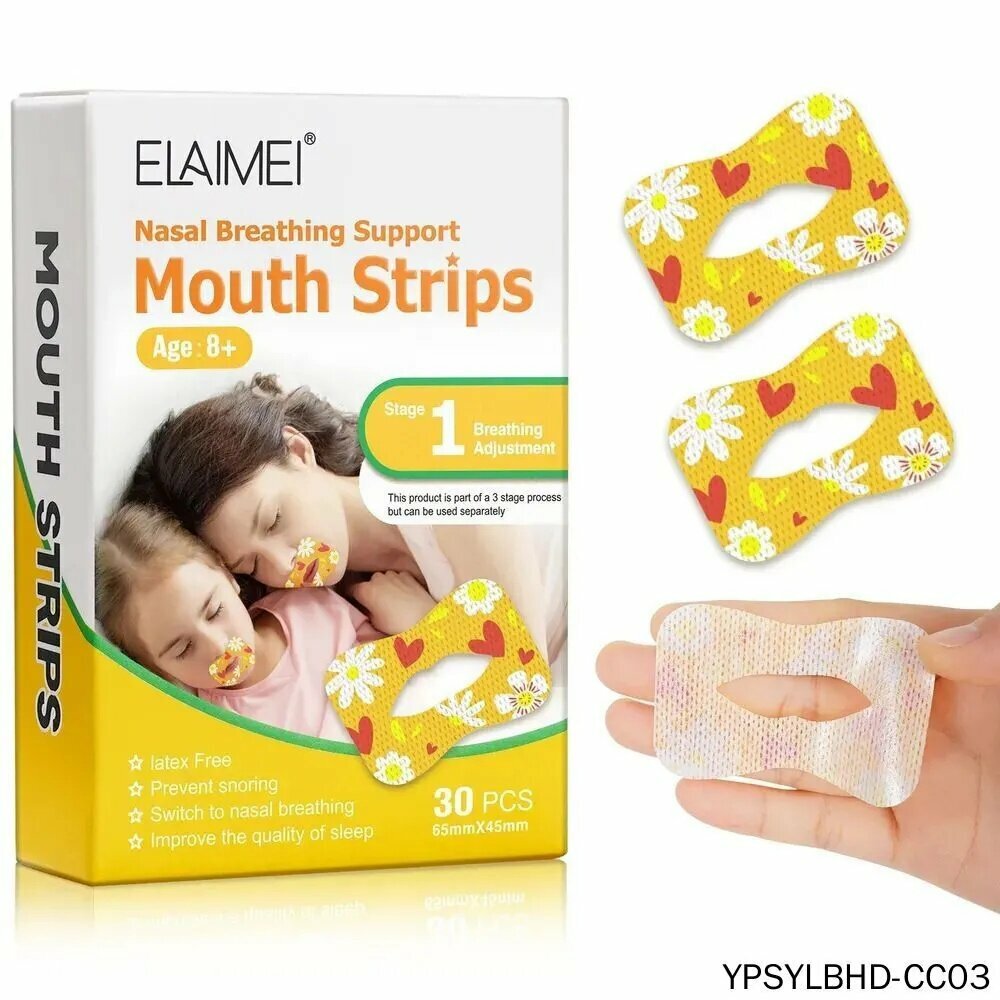 Пластырь тейп для рта носовое дыхание и здоровый сон без храпа для детей STEP1