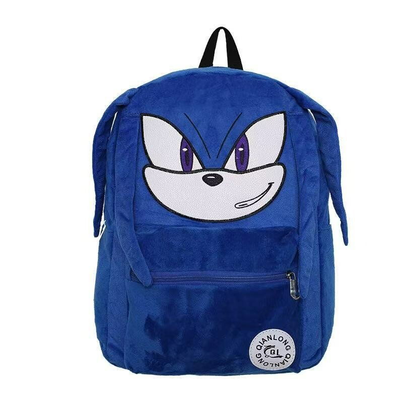 Ёжик мультяшный плюшевый рюкзак для студентов с эргономичными лямками и большим объемом, синий