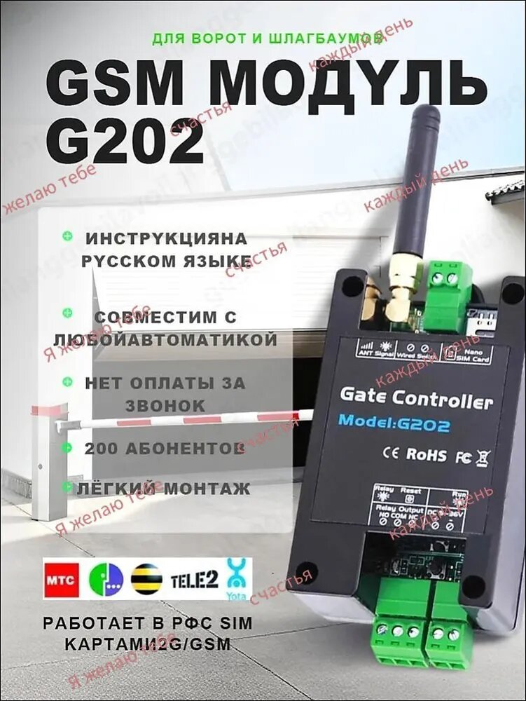 GSM-реле G202-1 для умного дома: управление воротами, шлагбаумами и приборами