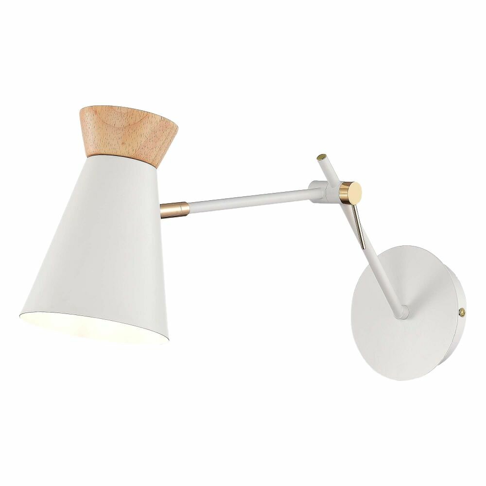 SLE1252-501-01 ST-Luce Светильник настенный Белый, Золотистый/Белый, Дерево E27 1*60W.