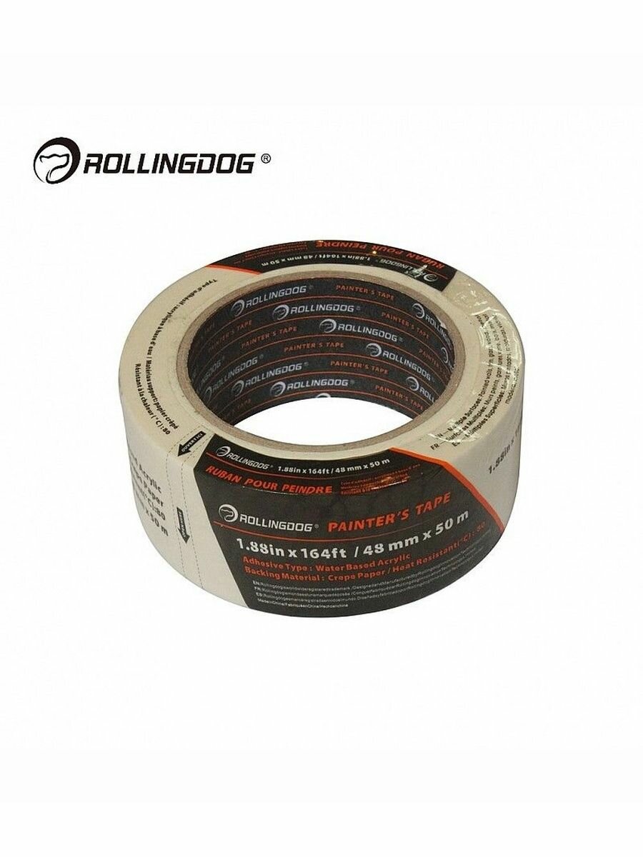 Малярная лента ROLLINGDOG 48ММ X 50М 135 мкм.