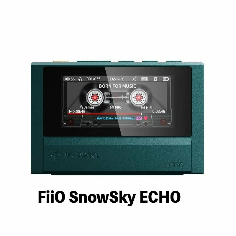 MP3-плеер "FiiO Snowsky ECHO", алюминиевый корпус, зеленый, 14 ч. работы, Bluetooth 5.3, балансный выход 4.4 мм