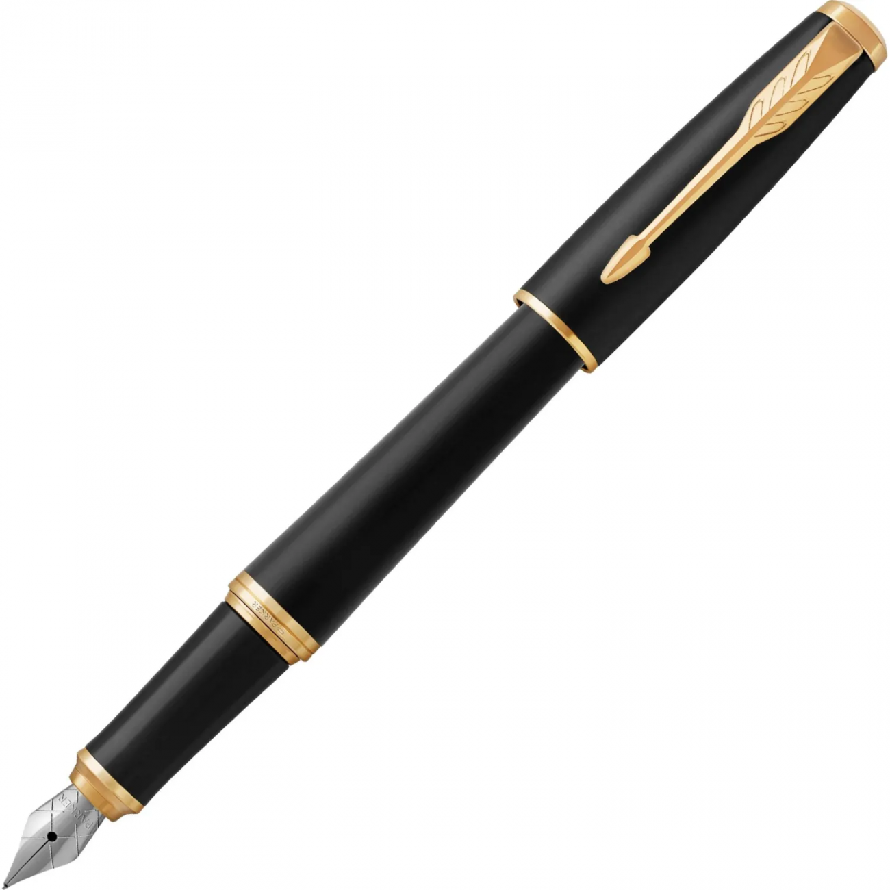 Ручка перьевая Parker Urban Muted Black GT 0,8мм, синий, подар. кор.1931593 2401186