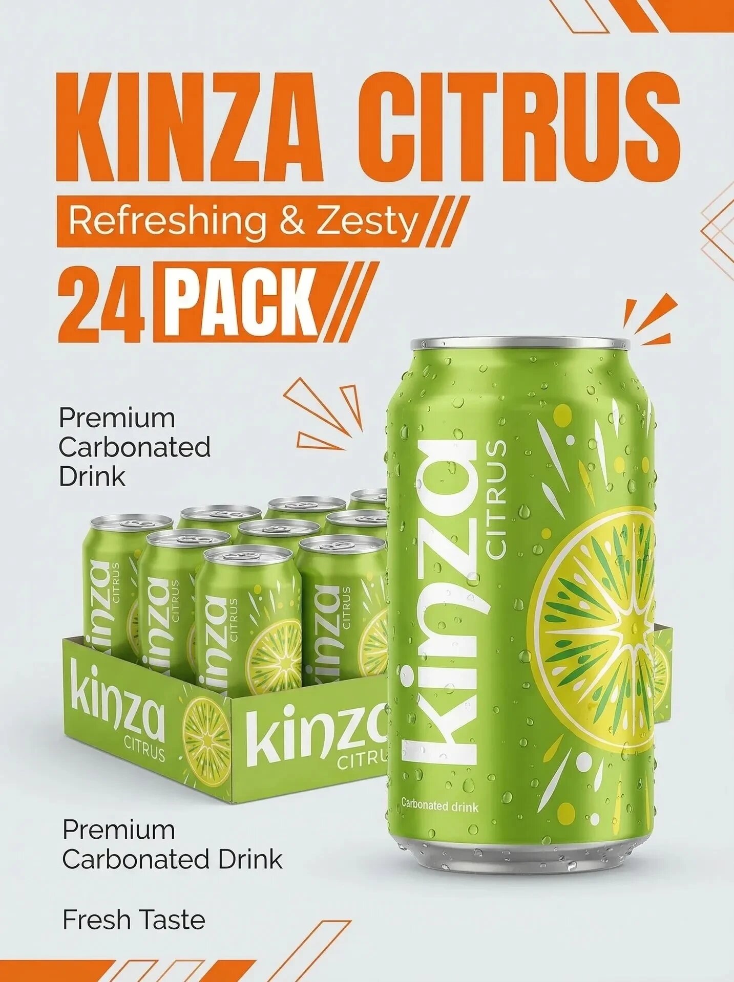 Kinza 0,32л.*24шт. Citrus Kinza Напиток газированный Производство - Сауд. Аравия