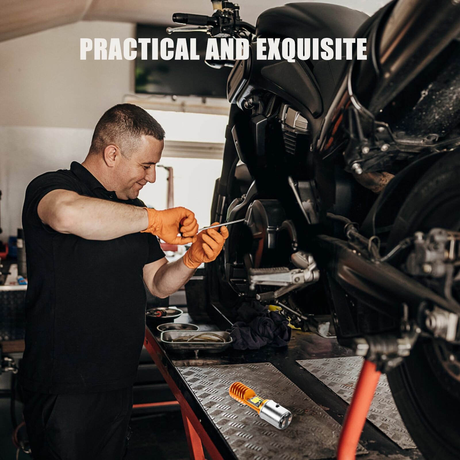 Фара Для Мотоцикла И Скутера, Высокая Яркость, Энергоэффективность, Простота Установки, Долговечность, Алюминий, 1 Шт