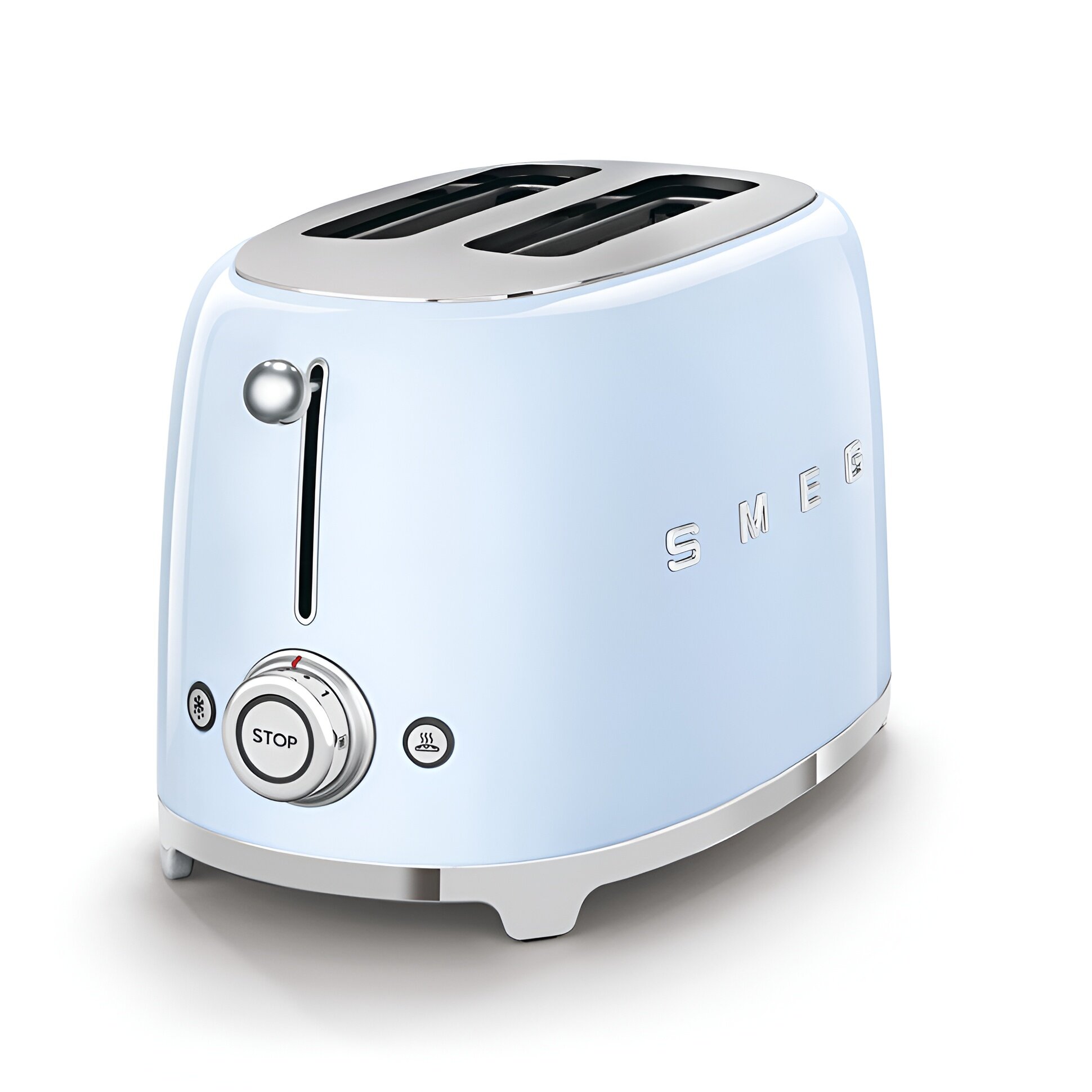 Тостер SMEG TSF01PBEU, регулировка степени обжаривания, подогрев, разморозка, 4 ломтика хлеба