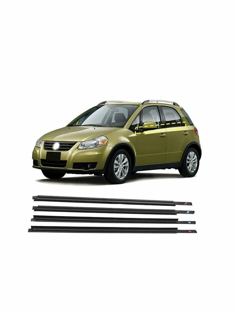 Уплотнитель автомобильный арт. 4 шт. уплотнитель для окон для Suzuki SX4 хэтчбек 83811-56K00-000 наружная отделка стекла двери прокладка уплотнителей