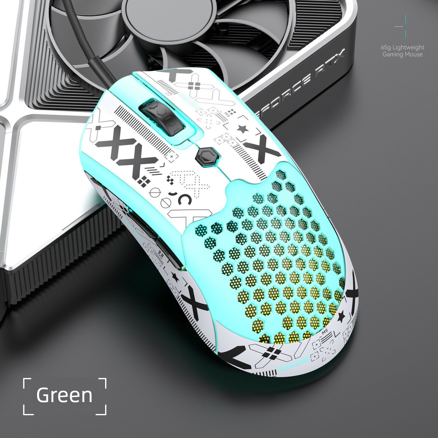 Беспроводная игровая мышь Free Wolf M5, легкая, проводная, с RGB-подсветкой, 12000 DPI Мышь Liberty Wolf M5RGB — зеленая