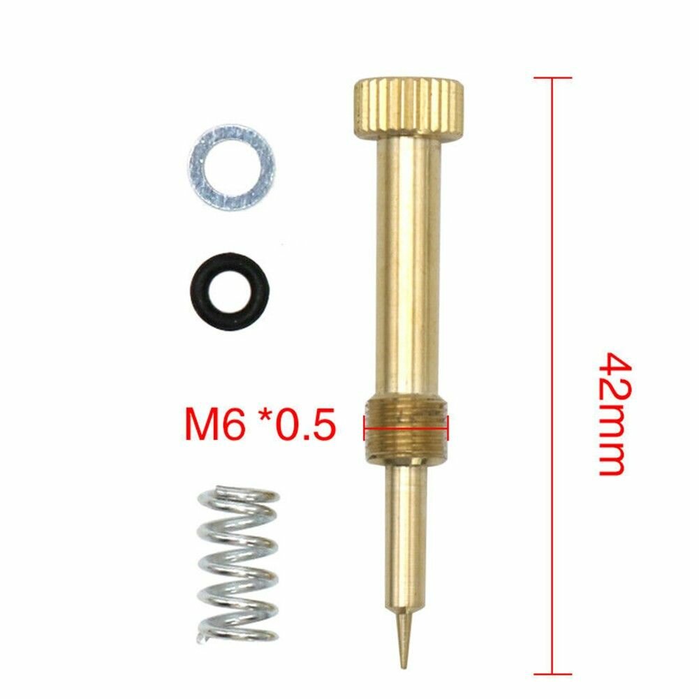 Винт регулировки смеси для карбюратора Mikuni VM22 M6*0.5 латунь металл — для квадроциклов, мотоциклов, YBR125