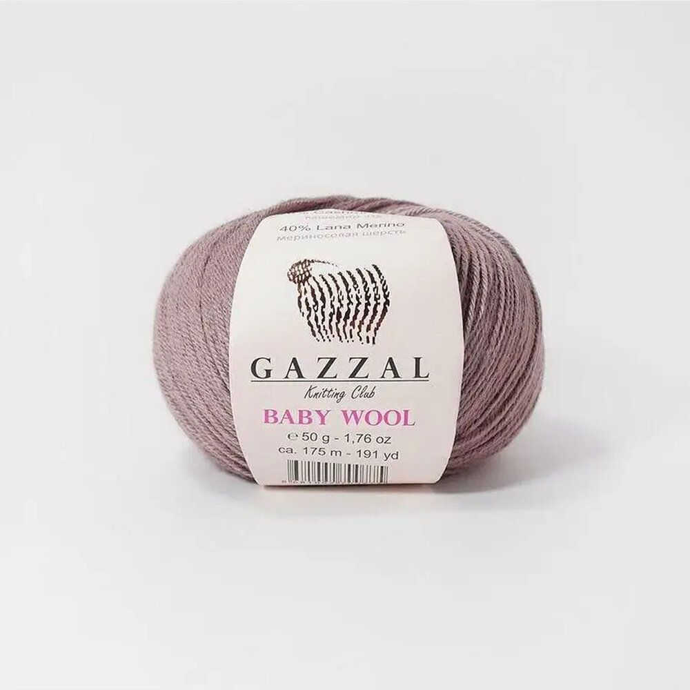 Пряжа для вязания Gazzal Baby wool 835 кофе 50 гр/175 м 40% мериносовая шерсть, 20% кашемир ПА, 40% акрил