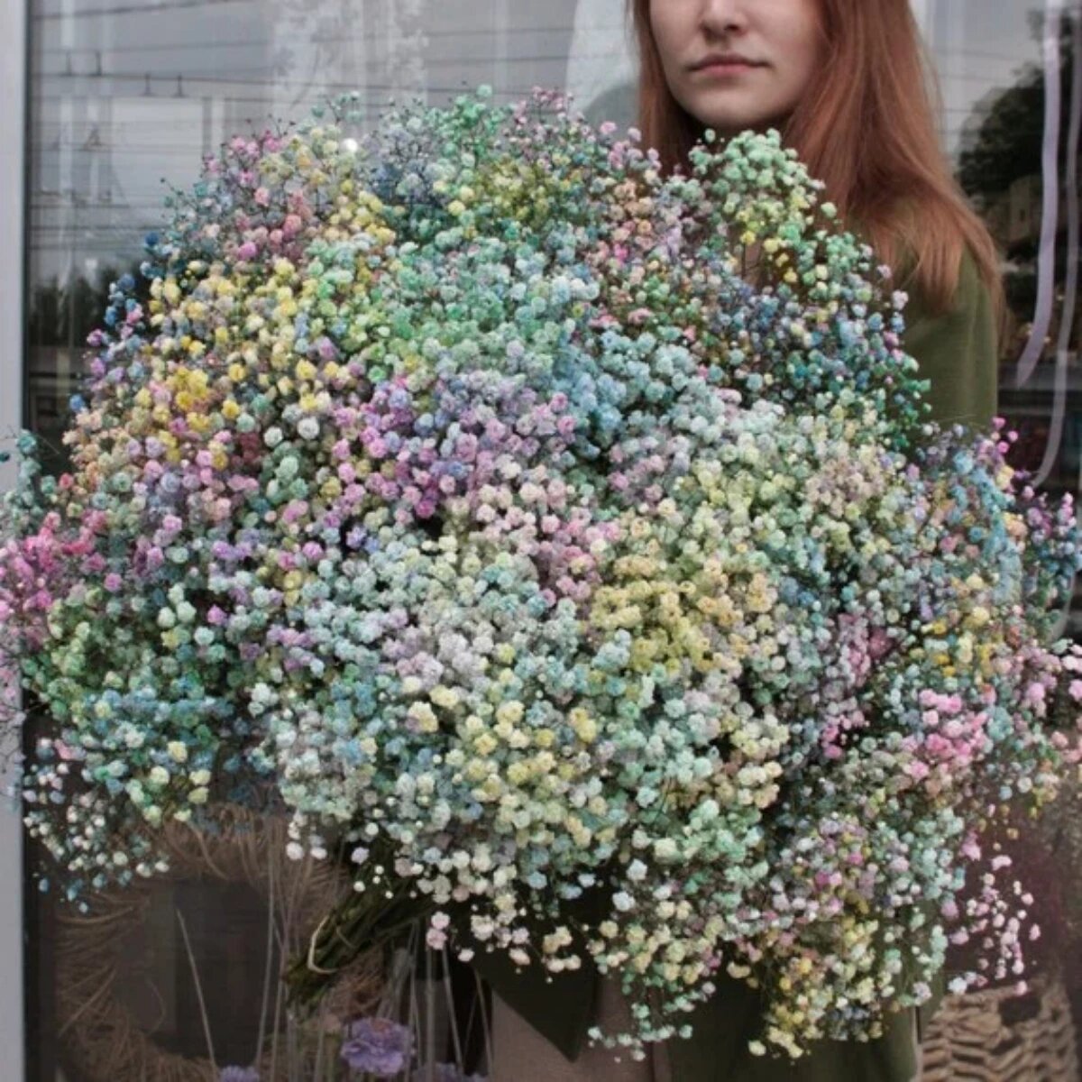 Букет из гипсофиллы, 15 шт, высота 50 см, монобукет, букет для девушки