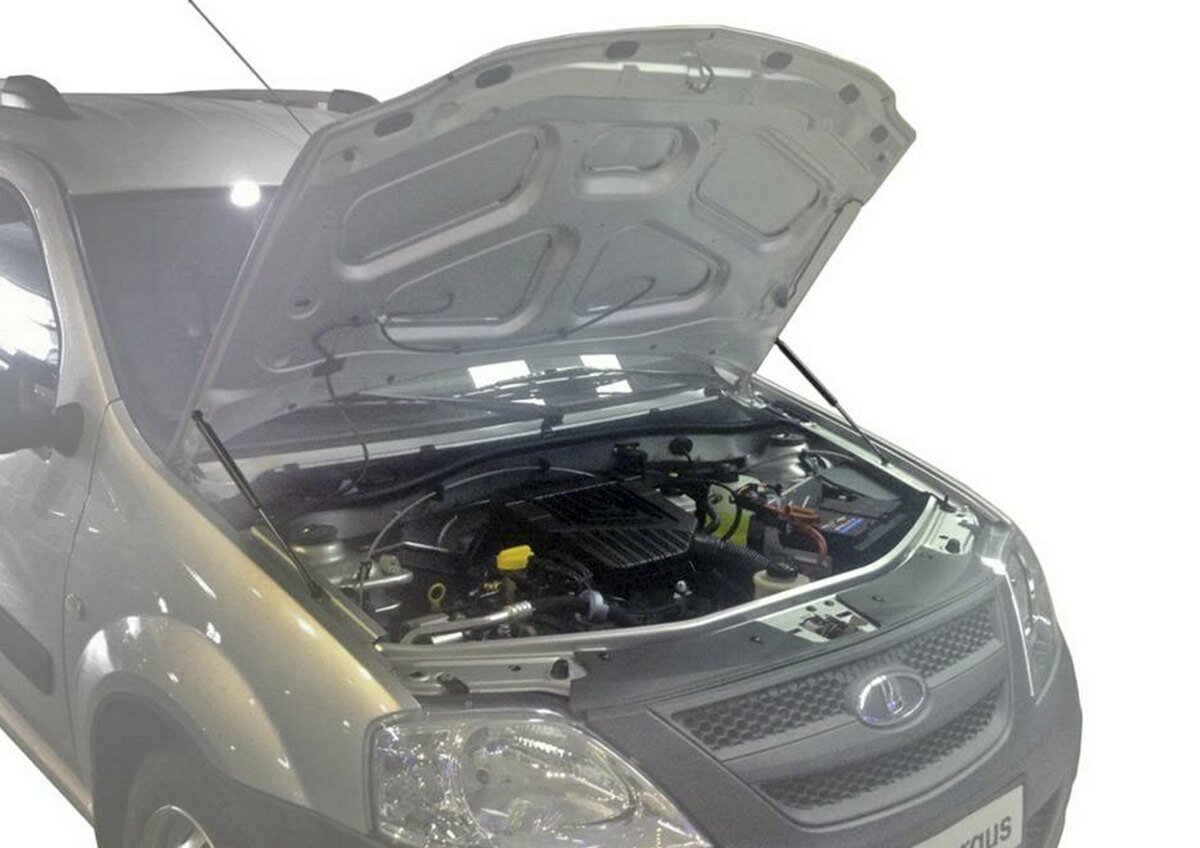 Газовые упоры капота АвтоУпор для Lada Largus 2012-2021/Largus Cross 2014-2021/Renault Logan I 2004-2015, 2 шт, ULALAR012