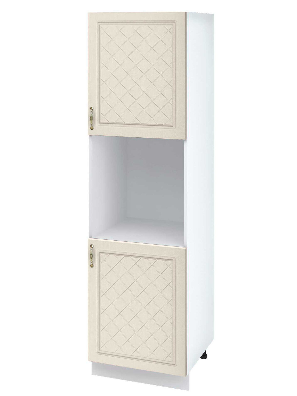 Пенал кухонный напольный с нишей 600 Модена (дуб ваниль) Huge Mebel. Ширина 600 Высота 2132. Модули кухонные нижние Huge Mebel. Ширина 600 Высота 2132