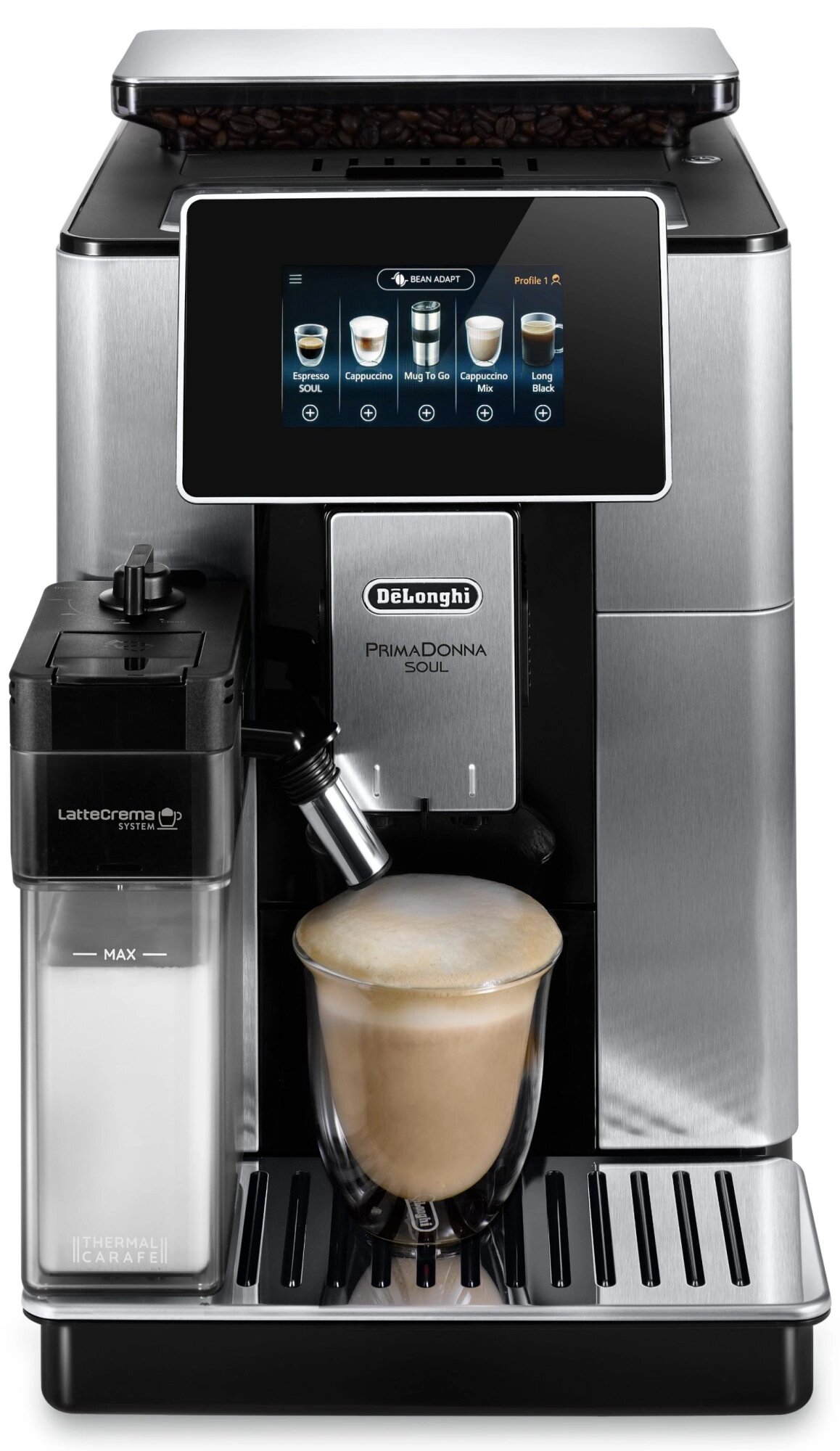 Кофемашина Delonghi Primadonna Soul ECAM610.74. MB 1450Вт черный/серебристый