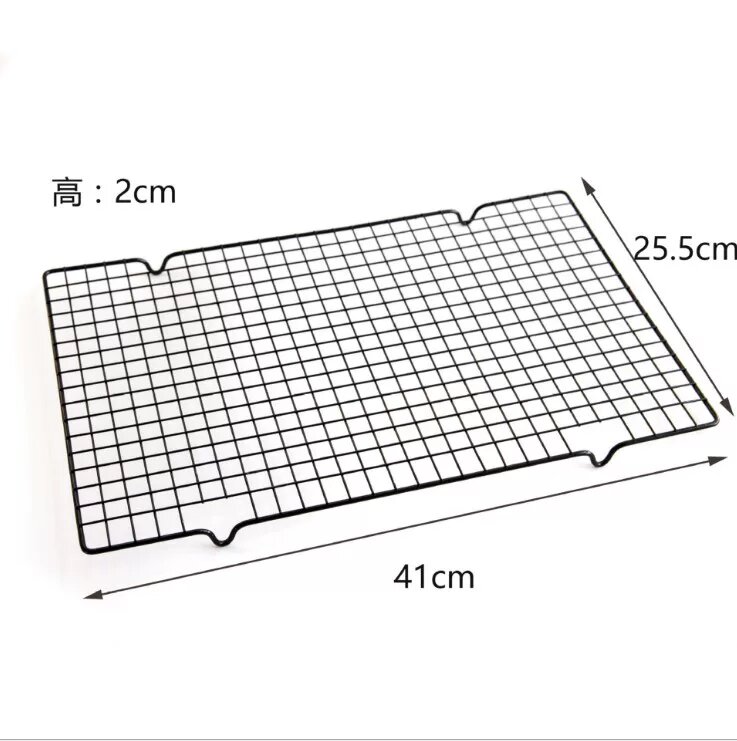 Неприлипающая прямоугольная решетка для охлаждения, 41x25.5 см, подходит для больших тортов и печенья, прочная кухонная
