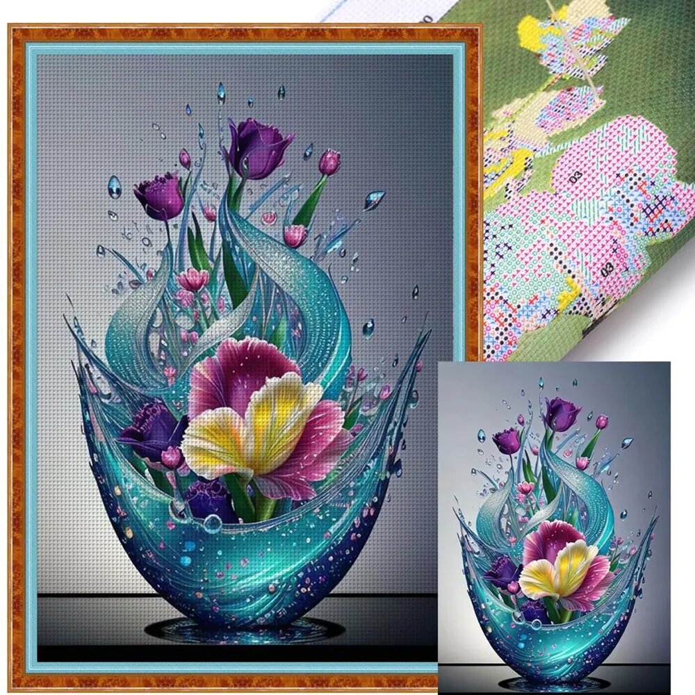 Вышитая картина на холсте 11CT, набор для вышивания крестиком, хлопковые нити, 40 60 см