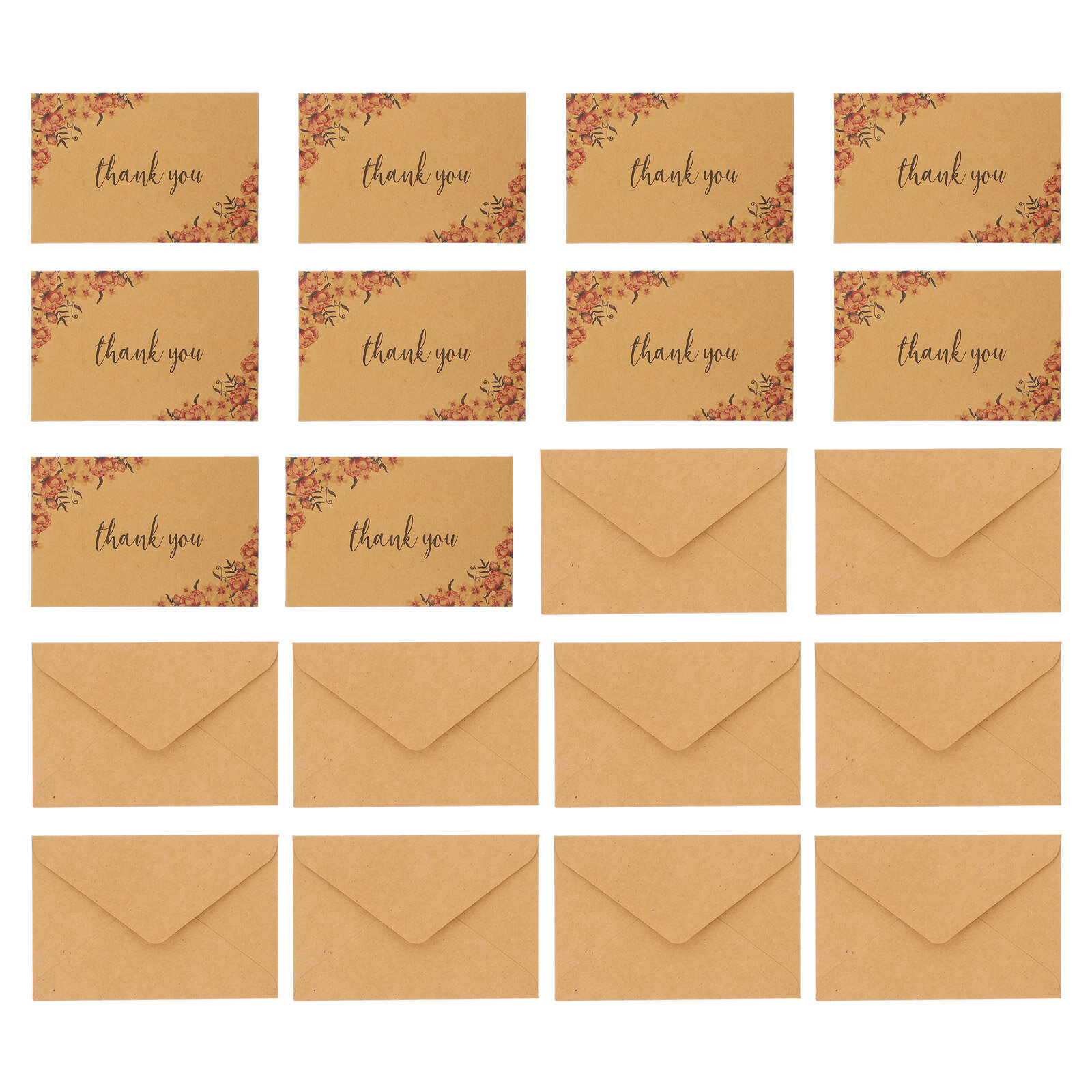 Коричневые ретро открытки благодарности из крафт-бумаги, набор 10 штук для пожеланий