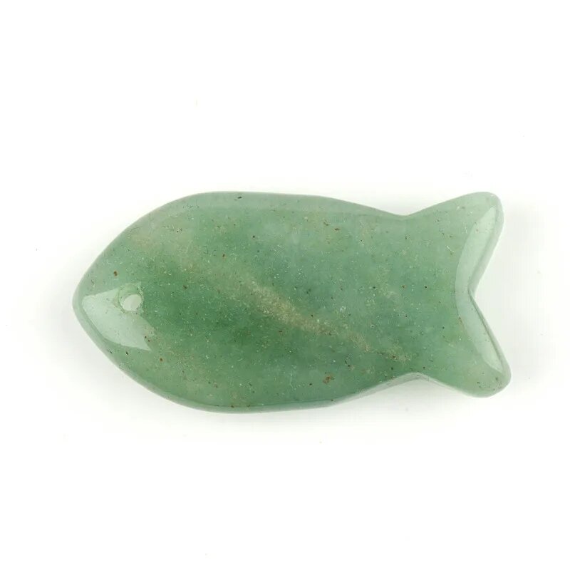 Ручная резная фигурка рыбки из агата, тигрового глаза и аметиста Green Aventurine