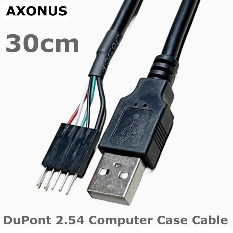 1 шт. USB 2.0 «папа» на 5-контактный разъем USB PCB Кабель для материнской платы USB-экранирующий кабель 5-контактный кабель DuPont 2,54 Корпус компьютера