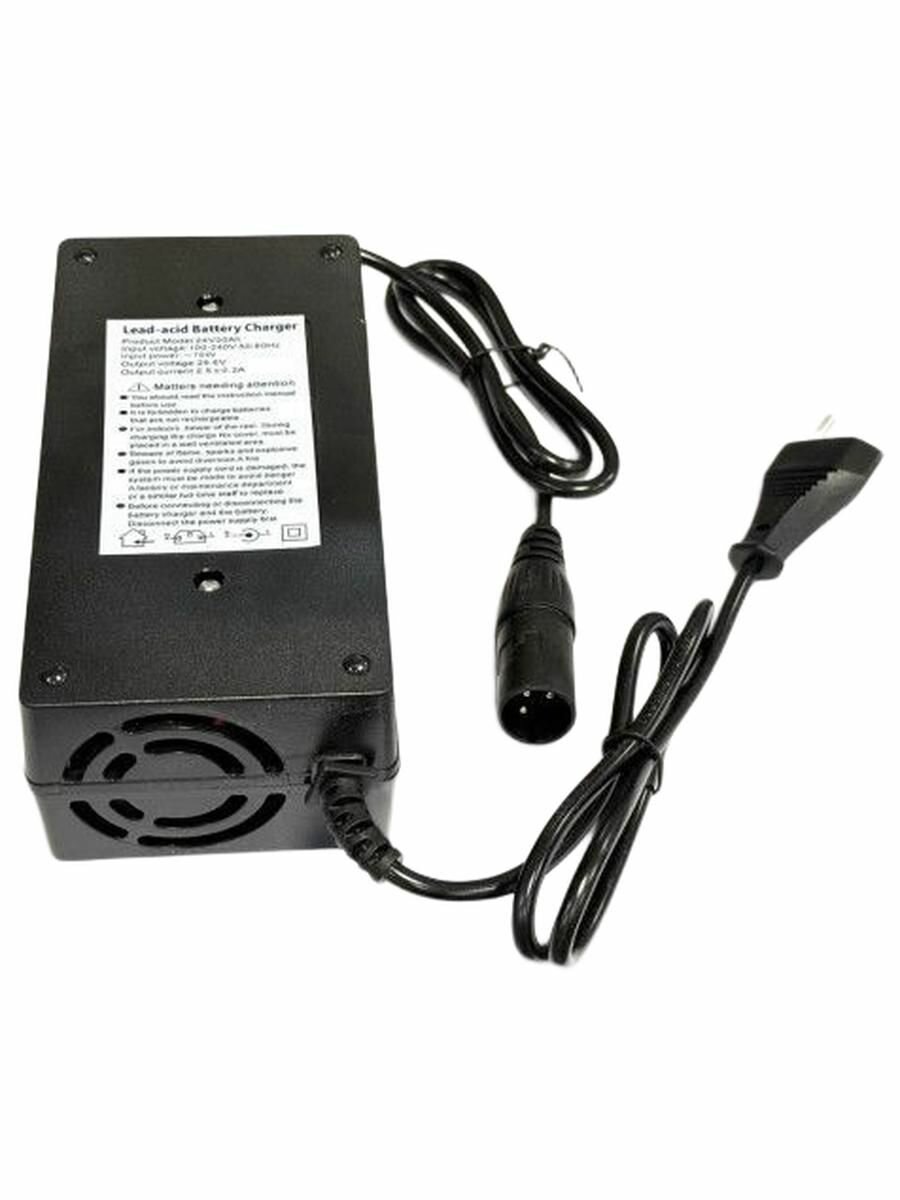 Зарядное устройство 24V (29.6V) 2.7A разъем XLR (M) для свинцово-кислотных аккумуляторов (с кулером)для инвалидных колясок