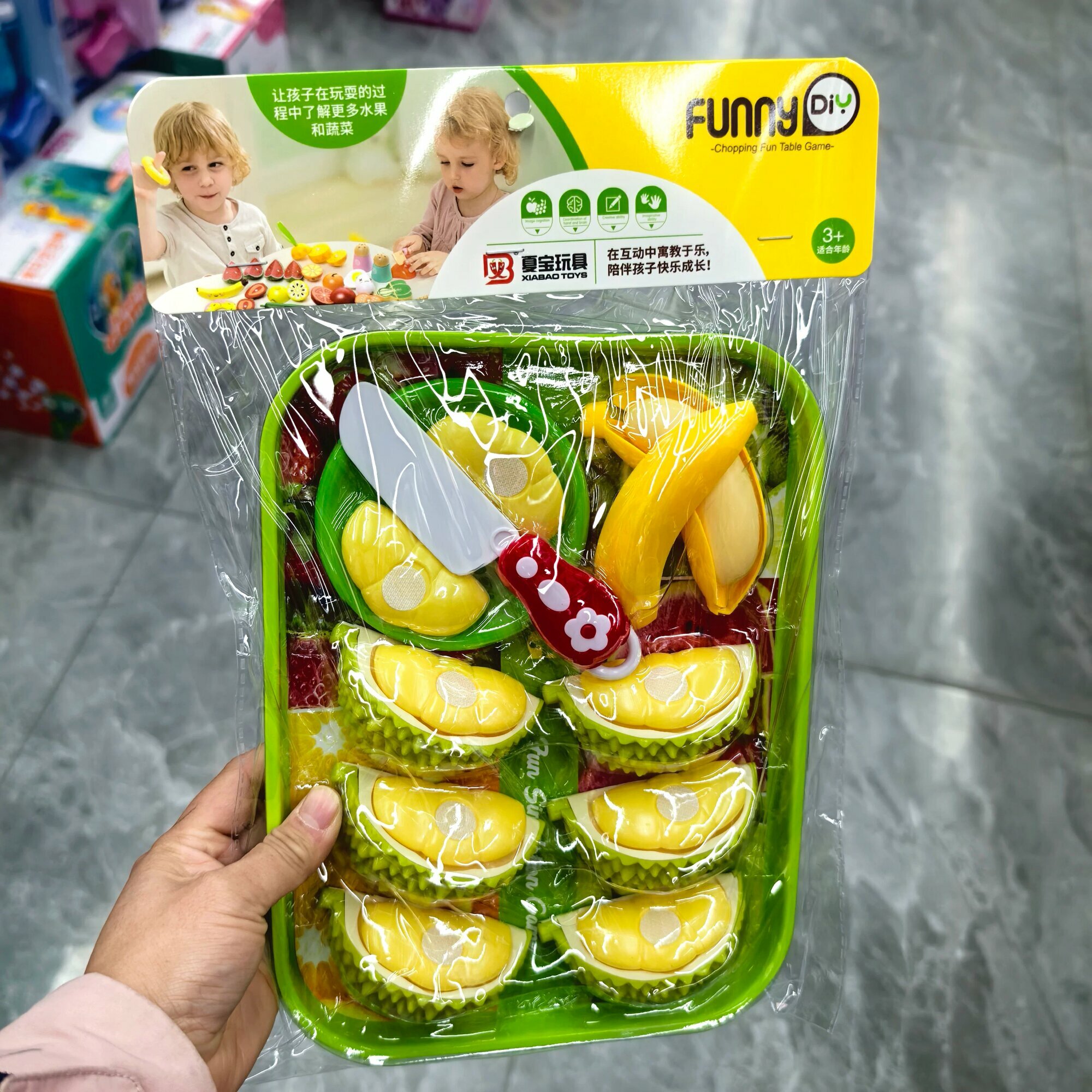 Игрушка для очистки и нарезки дуриана, детский кухонный набор с реалистичной имитацией фрукта для игр
