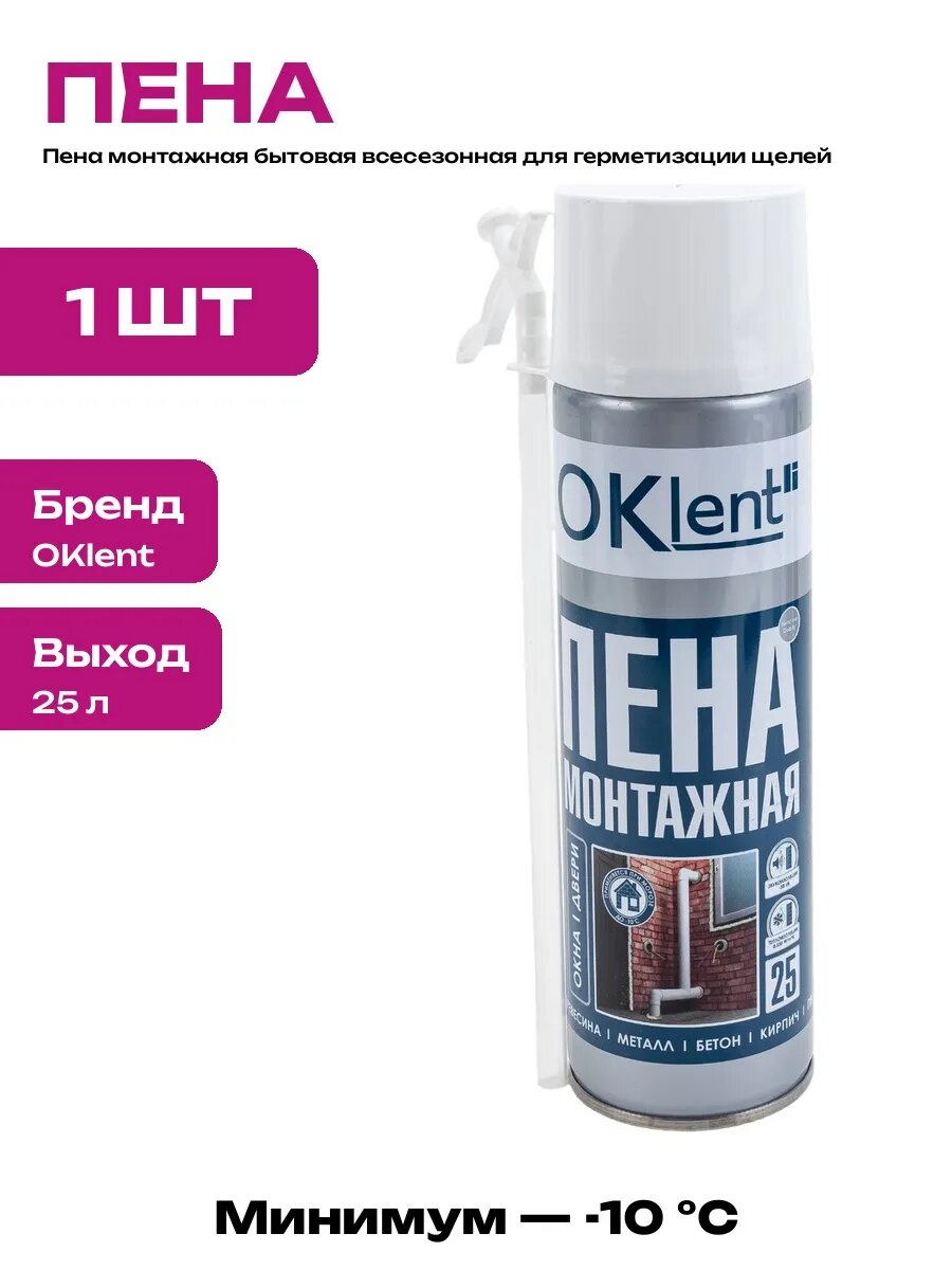 Пена монтажная бытовая для дверных коробок и оконных рам 650