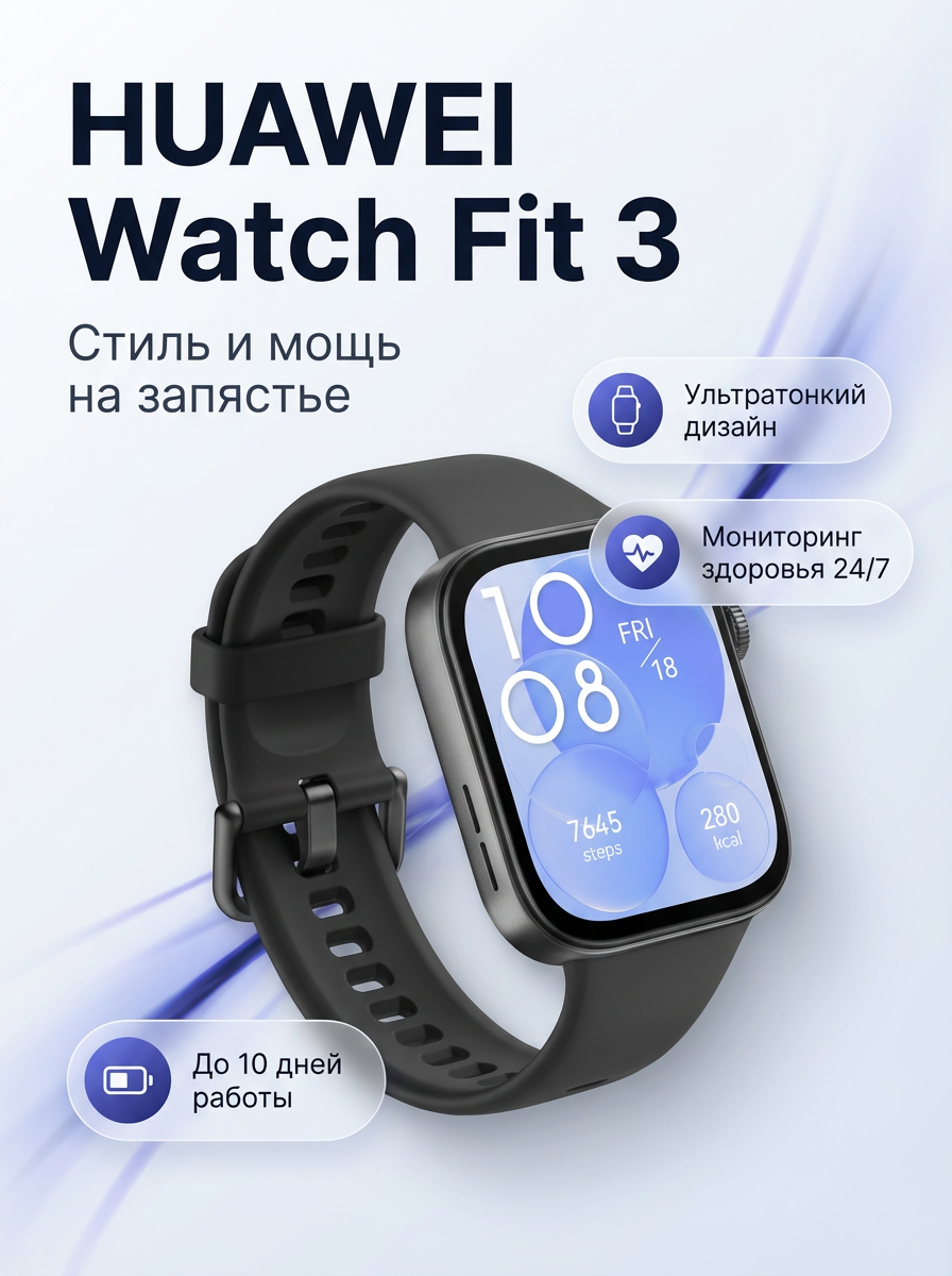 Смарт-часы HUAWEI Watch Fit 3 Black