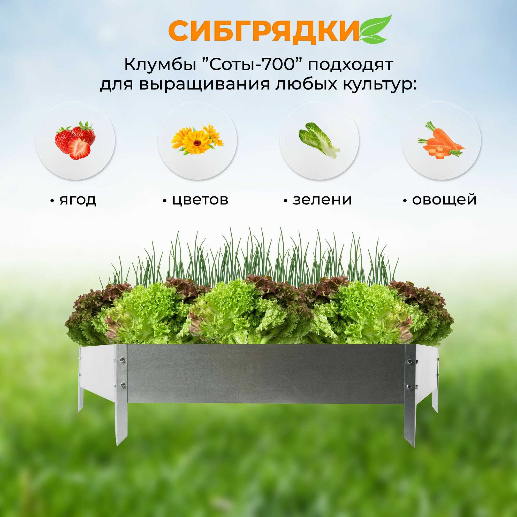 Клумбы садовые, грядки оцинкованные, Диаметр клумбы 140 см, без окрашивания