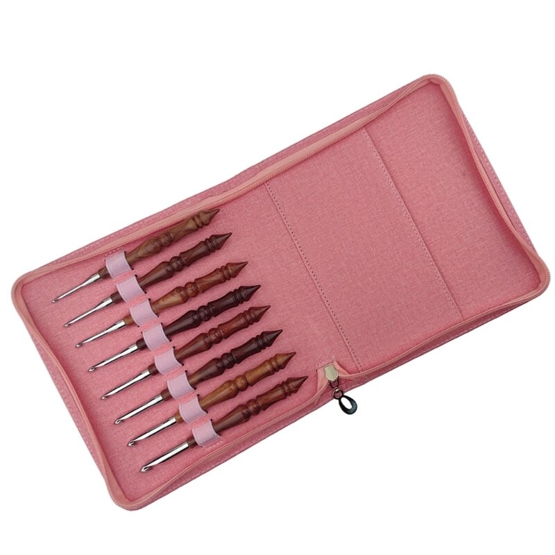 8шт Деревянная Ручка Крючок Для Вязания Крючком Эргономичная Ручка Крючок для Вязания Крючком Игла для Вязания Крючком 3,0 мм-7,0 мм