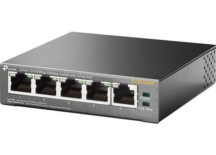 Коммутатор 5-портовый TP-Link TL-SF1005P, 5x100Mb 4PoE 58W, PoE