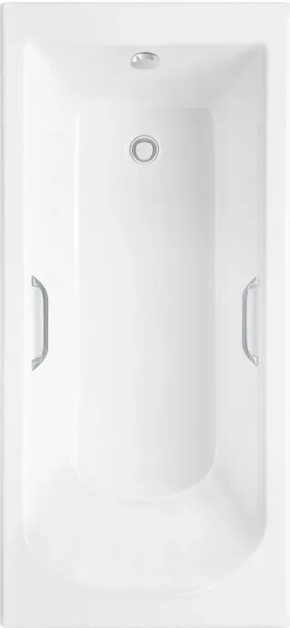 Ванна из литьевого мрамора Delice Scandi 190х80 см, пристенная с ручками хром