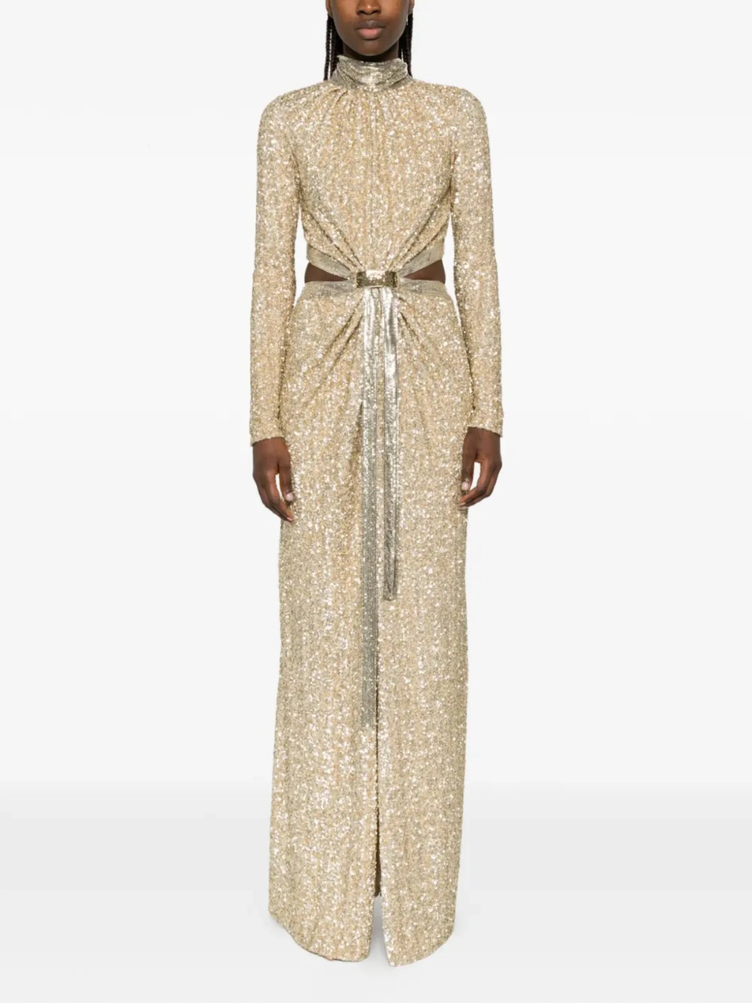 Платье rabanne Sequin-embellished maxi dress, размер 36, золотистый — фото 1