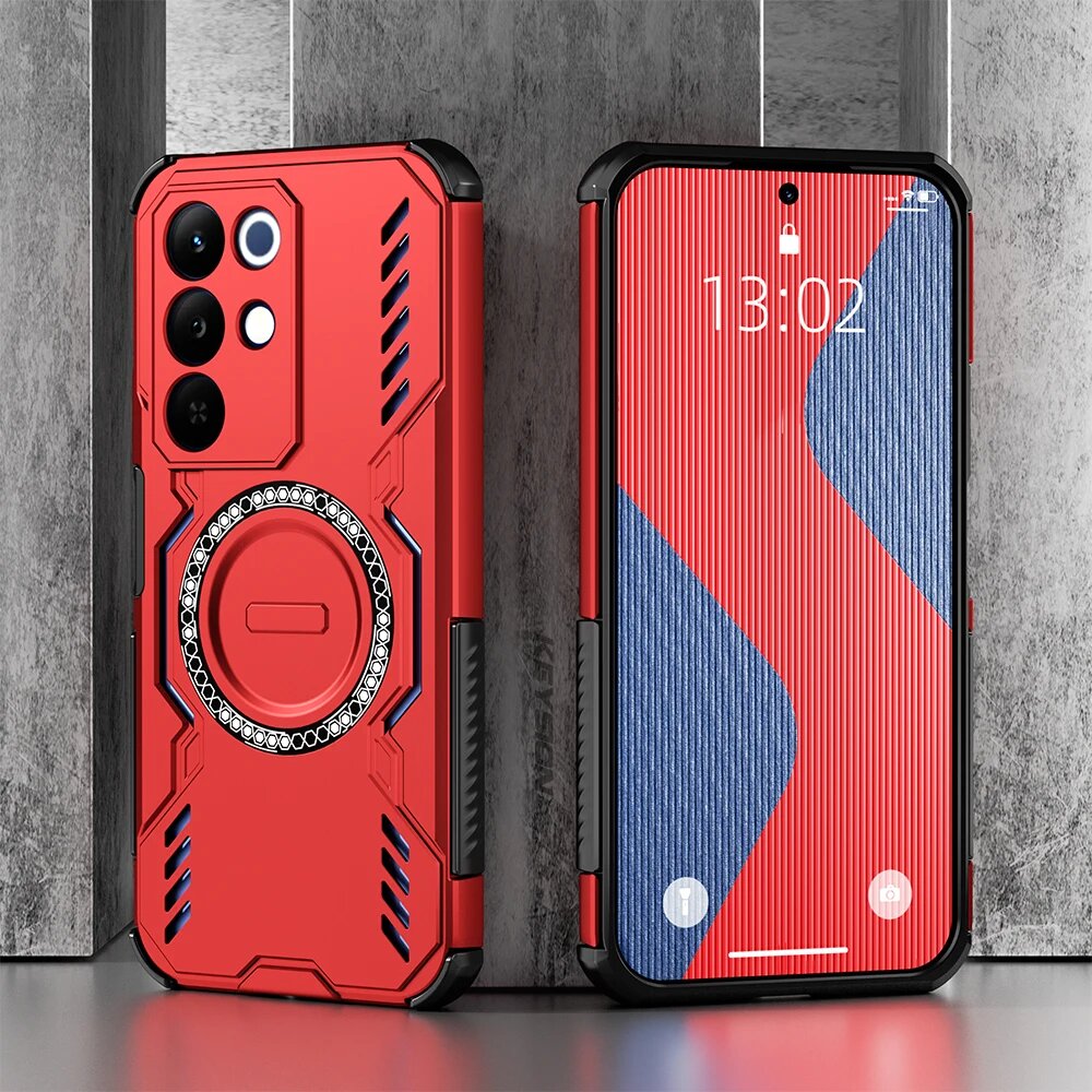 Чехол KEYSION с полым дизайном для отвода тепла для Realme C85 5G, силиконовый + поликарбонатный, с магнитным охлаждением, противоударный чехол для телефона OPPO Realme C85