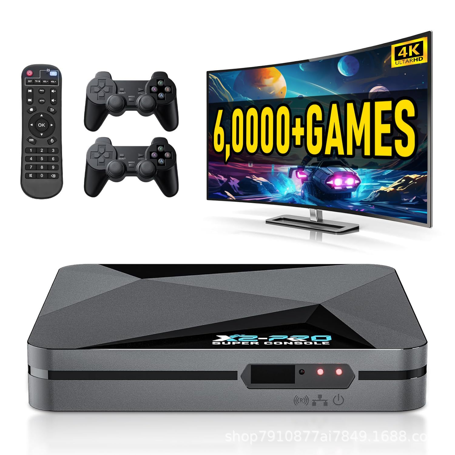 Домашняя игровая консоль X2 PRO с 65000+ играми, 4K UHD, Android 9.0, три системы в одном устройстве