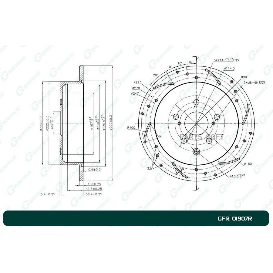GFR01907R G-BRAKE Диск тормозной перфорированный G-brake GFR-01907R правый G-BRAKE GFR01907R | цена за 1 шт