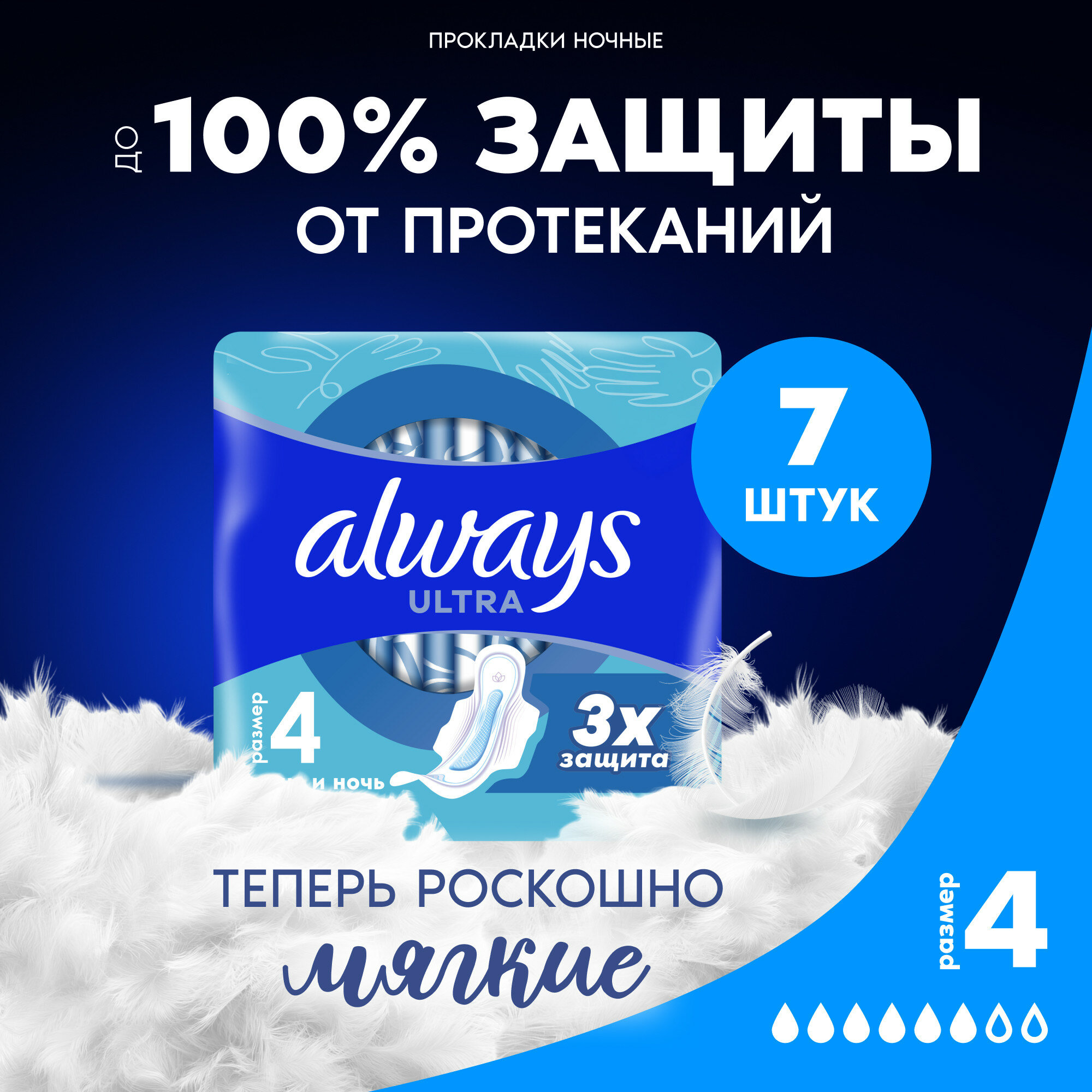 ALWAYS Ультра (Ultra) Женские гигиенические прокладки ароматизированные Нормал Сингл (Normal Single) 10шт