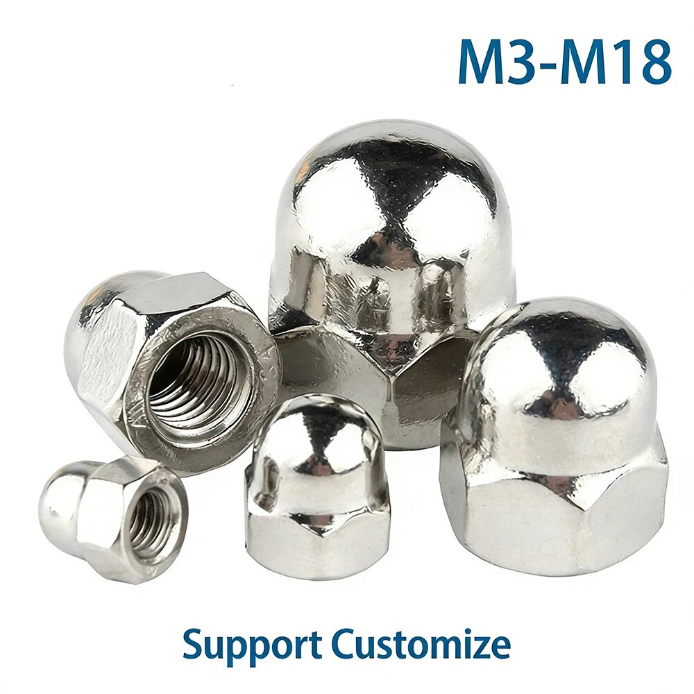 Декоративные гайки-бочонки из нержавеющей стали 304/201 M16 (2PCS)(Custom), 304 Stainless Steel