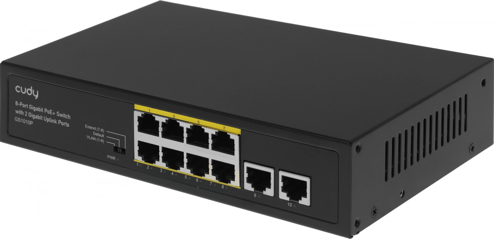 Коммутатор Cudy GS1010P, 8 портов PoE+ 1 Гб/с, 2 порта Uplink 1 Гб/с