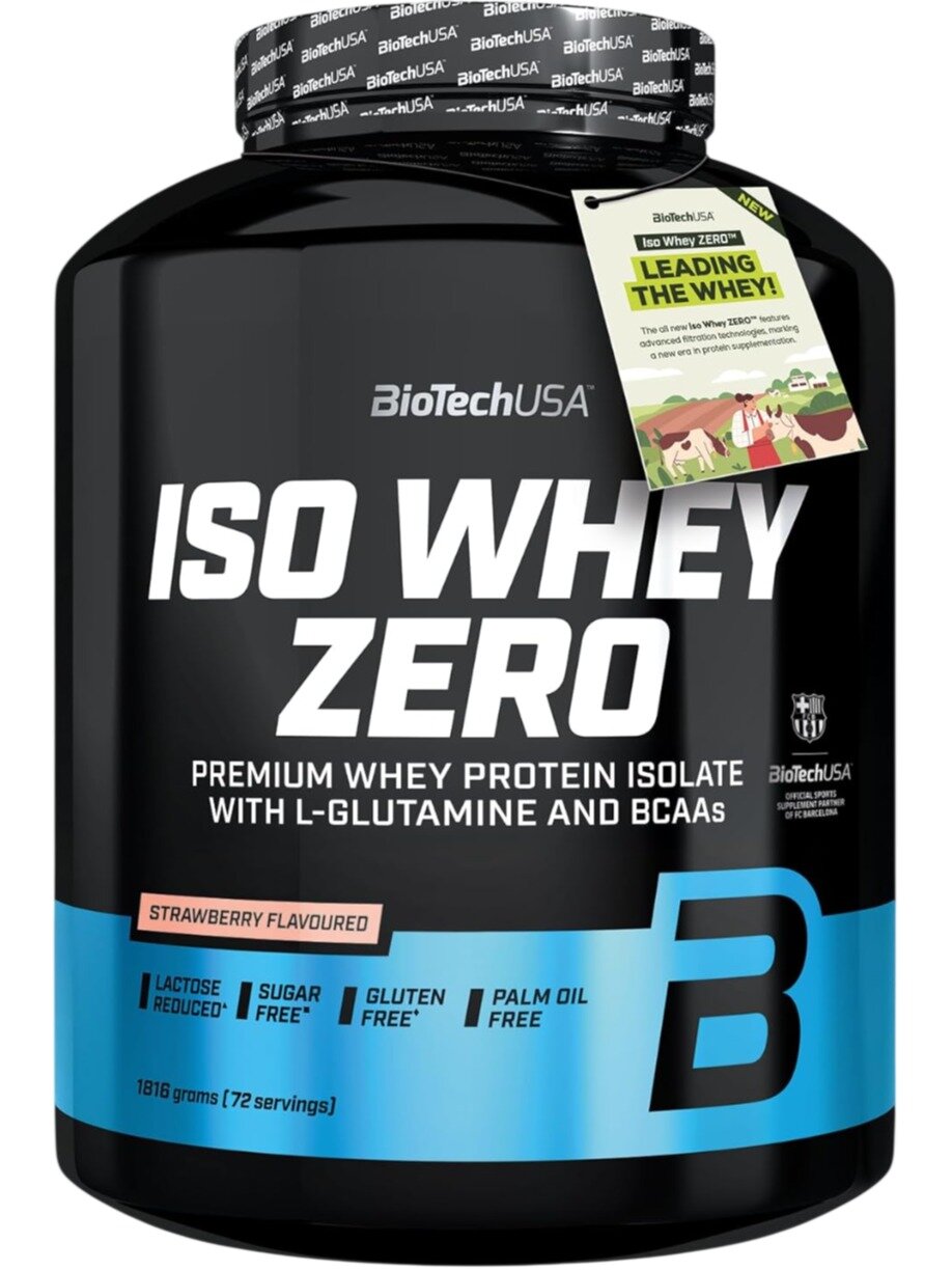 Изолят протеина BioTechUSA Iso Whey Zero 1816 г, Клубника