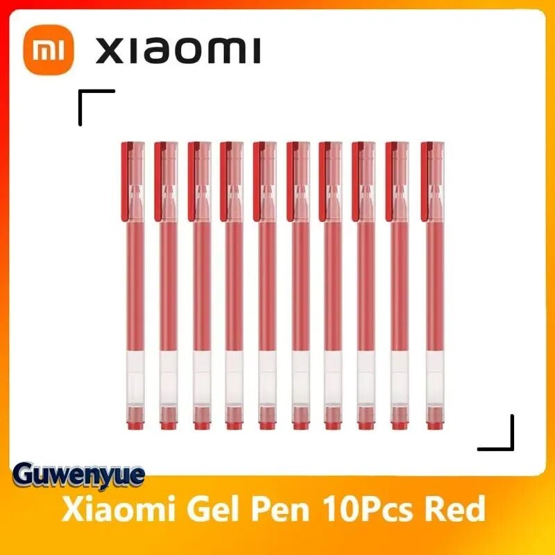 Набор ручек Гелевая, толщина линии: 0.5 мм, цвет: Красный, 10 шт.