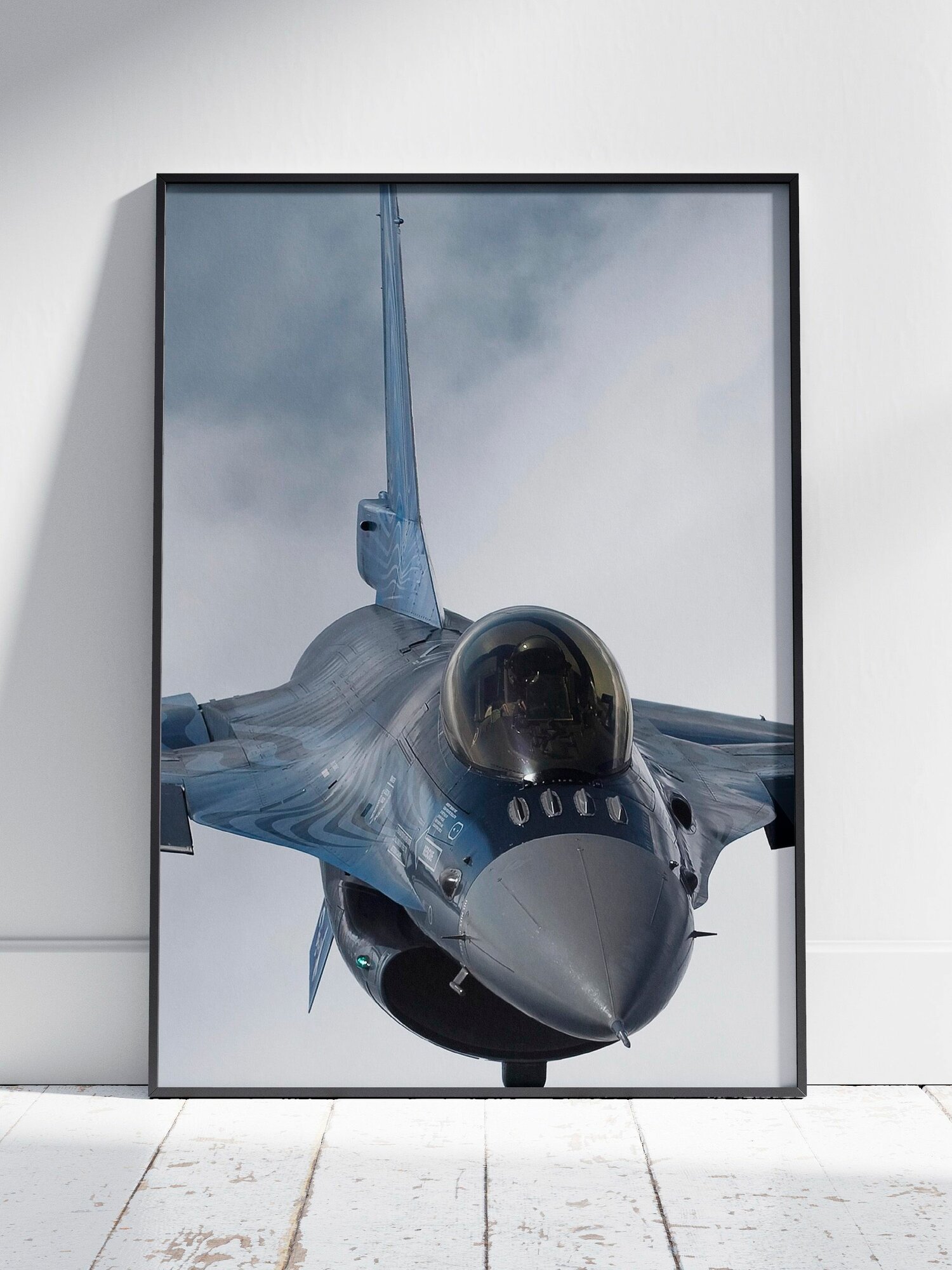 Плакат на стену для интерьера Техника и транспорт (Дженерал Дайнемикс F 16 - General Dynamics F 16 2) - Постер по транспорту формата A4 (21x30 см)