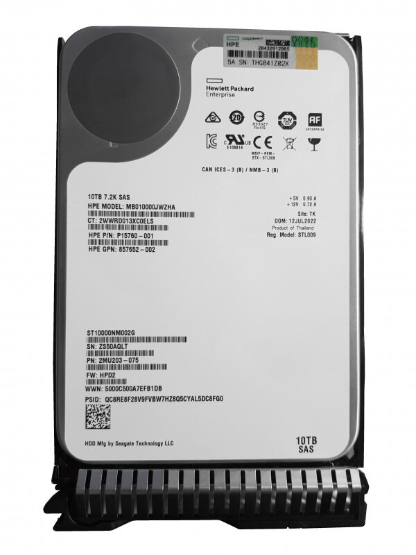 Жесткий Диск HP MB010000JWZHA 10Tb 7200 SAS 3,5" HDD