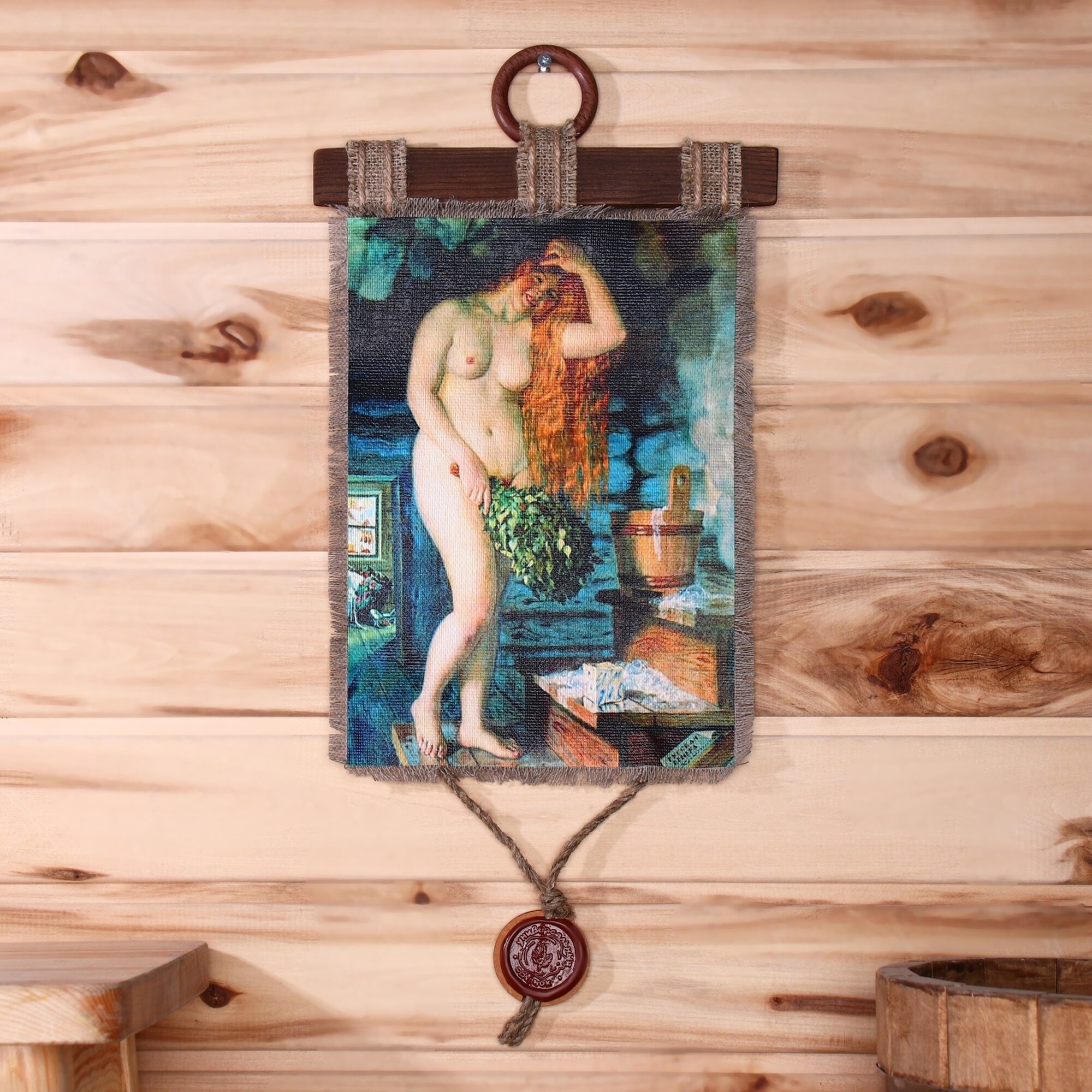 Сувенир-свиток "Баня Венера", текстиль, настенная, 23 x 38 см