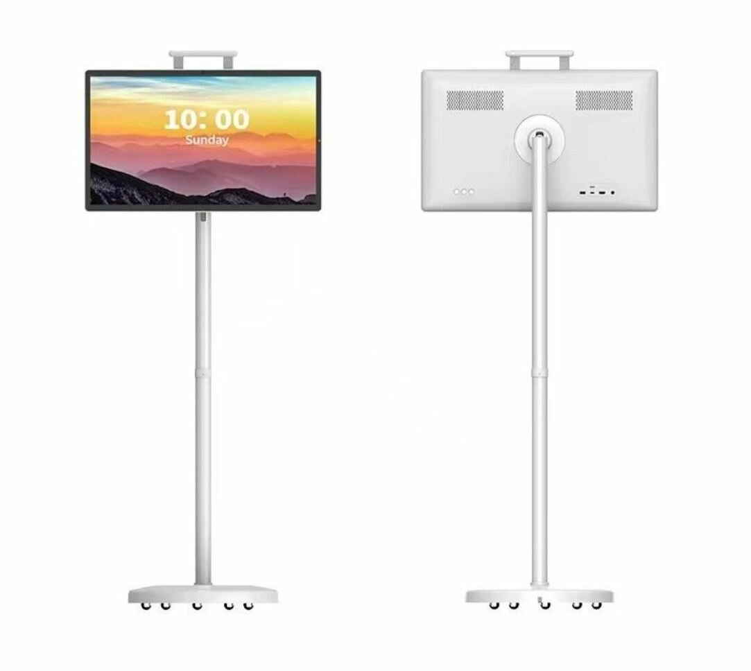 Планшет напольный переносной 27 дюймовый Android 15.0 HL2705F, 27" 8 ГБ/129 ГБ, белый, серебристый